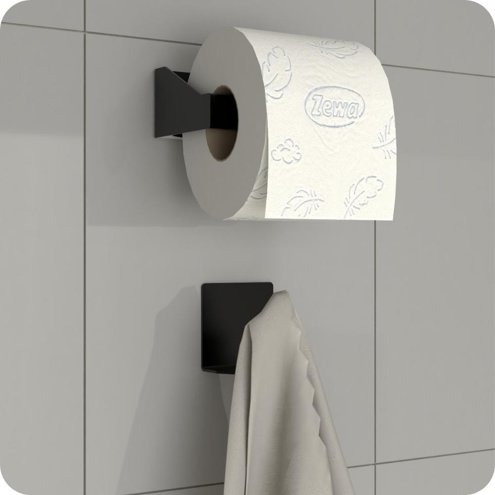 Kit Acessórios Para Banheiro Preto 6 Peças Master Slim DF | MadeiraMadeira