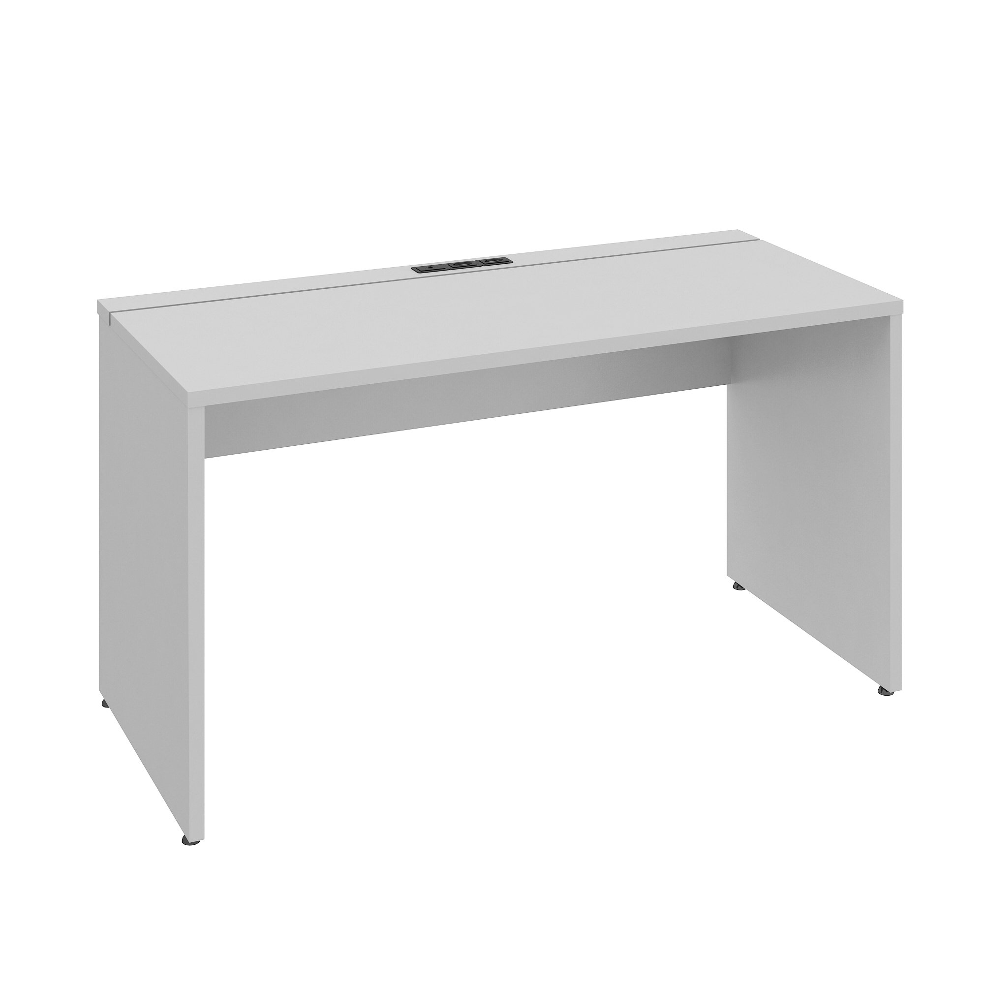 Mesa de Escritório Retangular com tomadas WebOffice Cinza | MadeiraMadeira