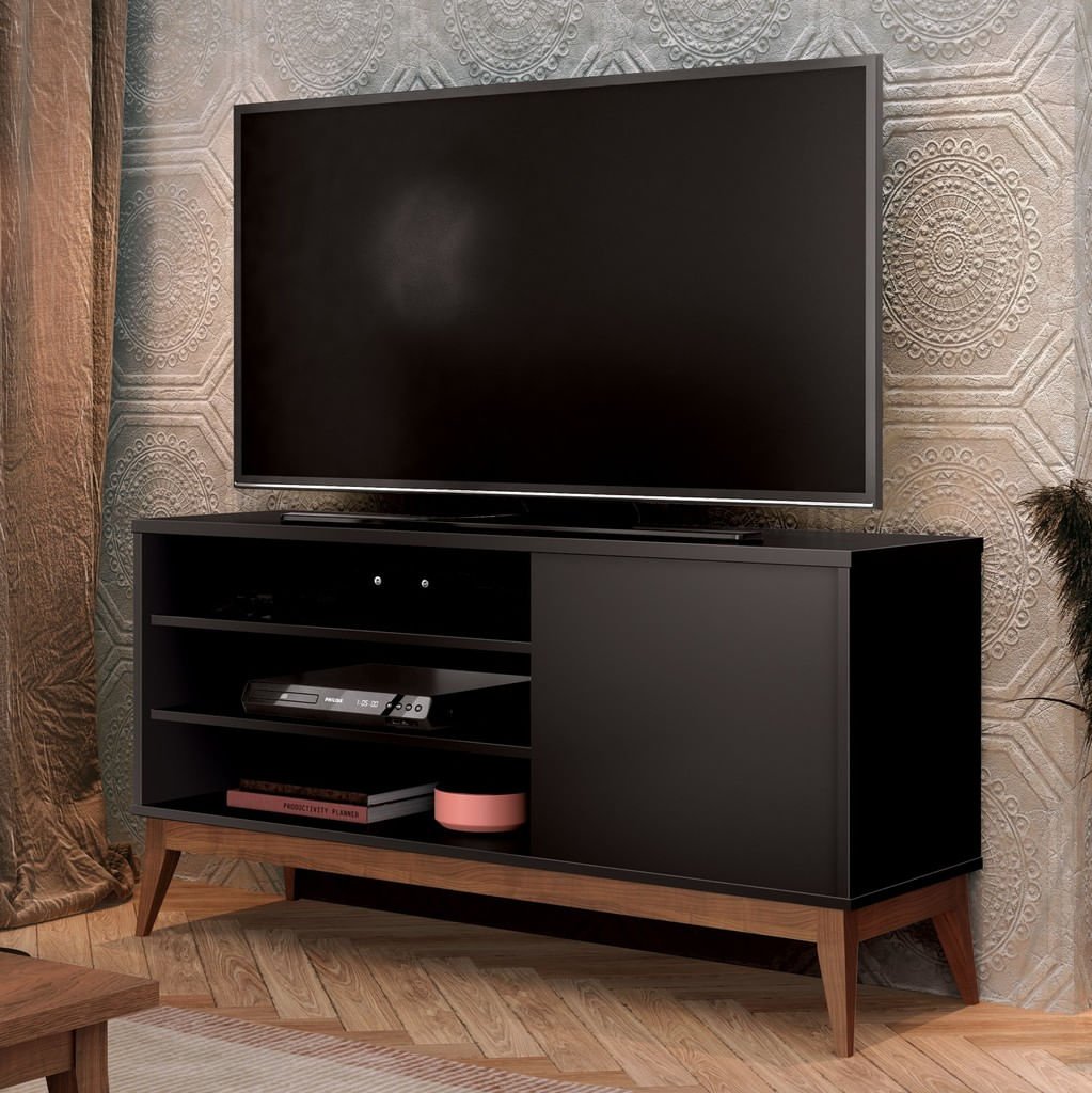 Rack Vinci Para TV de Até 43 Polegadas Preto EDN Móveis | MadeiraMadeira