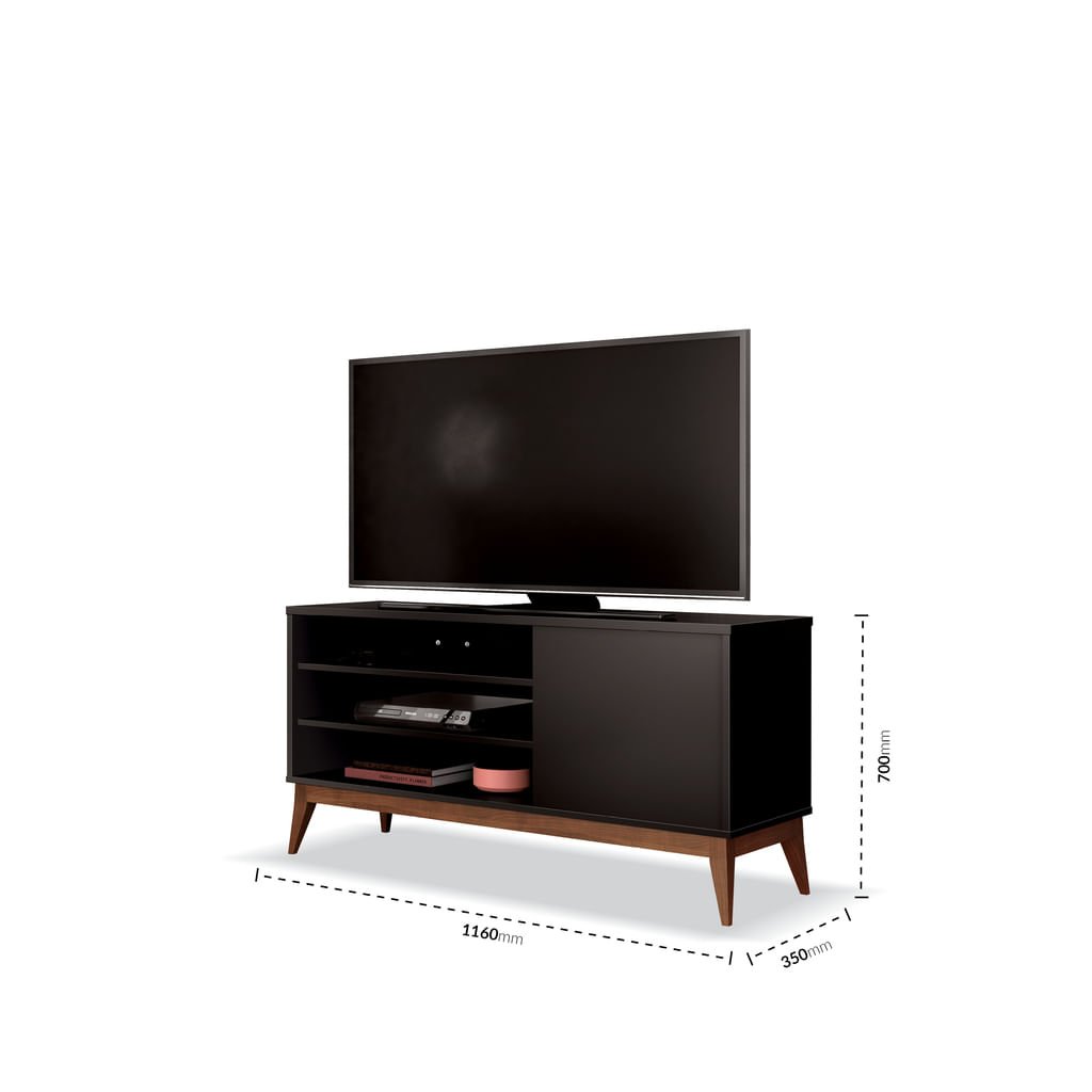 Rack Vinci Para TV de Até 43 Polegadas Preto EDN Móveis | MadeiraMadeira