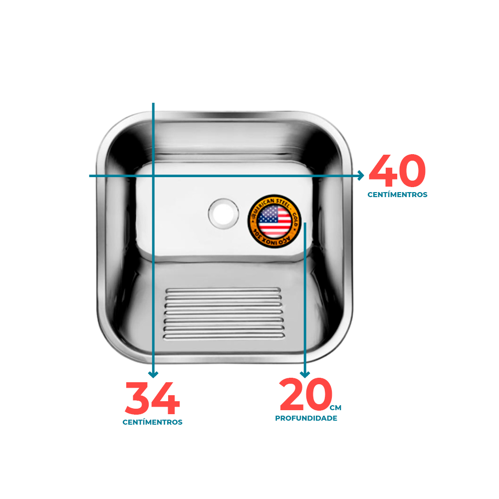 Tanque Inox 40x34 - Sobrepor E Embutir + Válvula As inox 304 ...