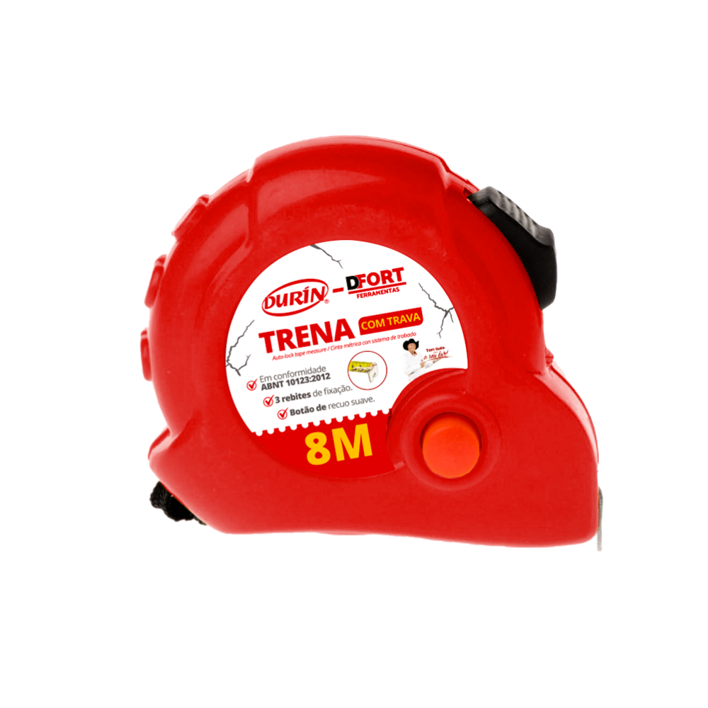 Trena Métrica de 8 Metros com Trava Durín | MadeiraMadeira