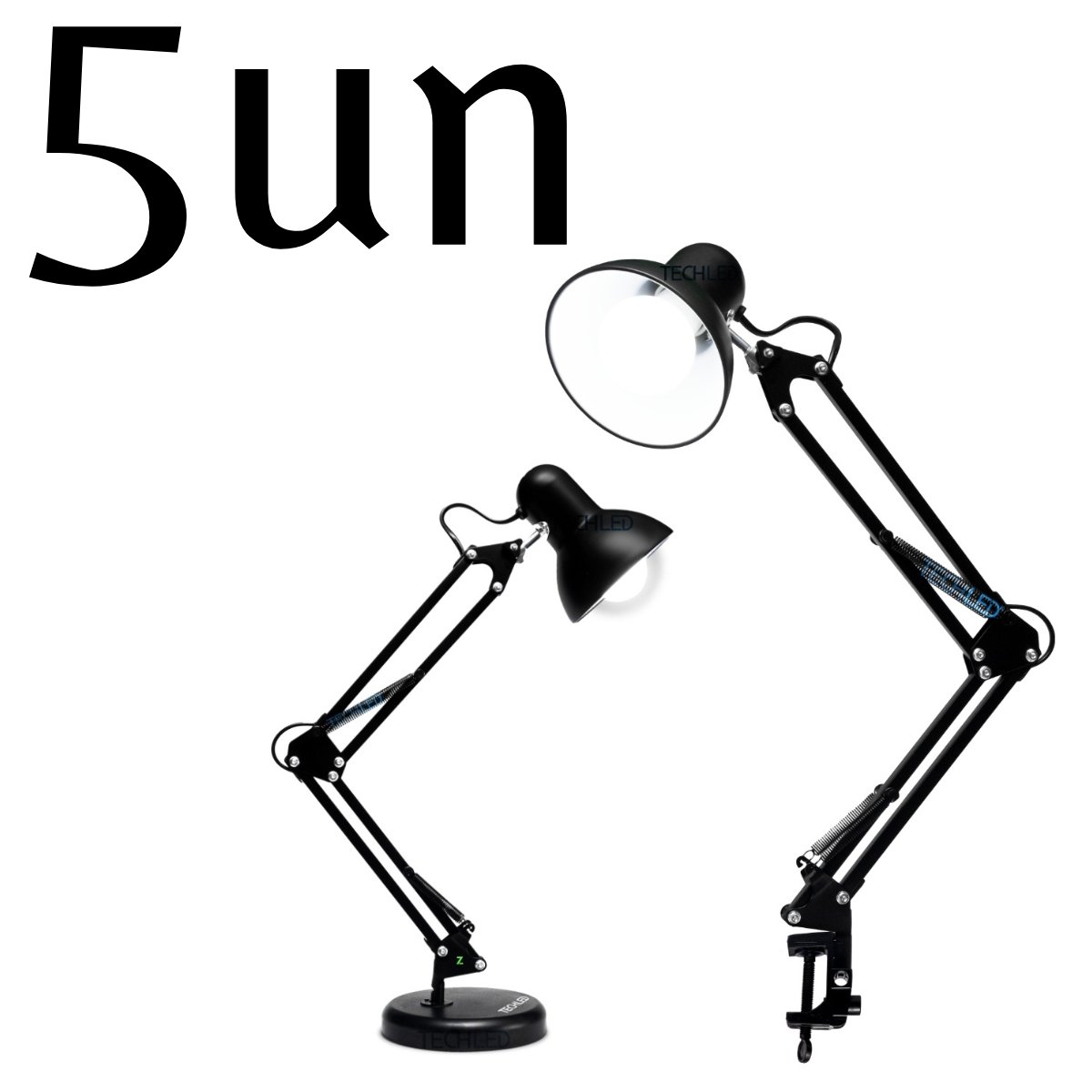 Luminária de Mesa Articulavel Preta com Garra e Base Pixar Luminária ...