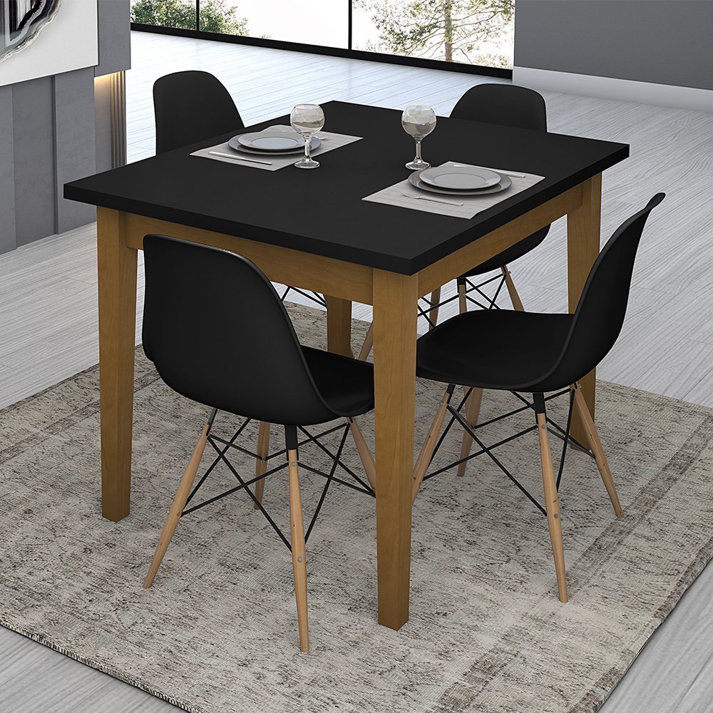 Conjunto Mesa de Jantar Berlim com Aparador Lisboa em Mdf e Madeira ...