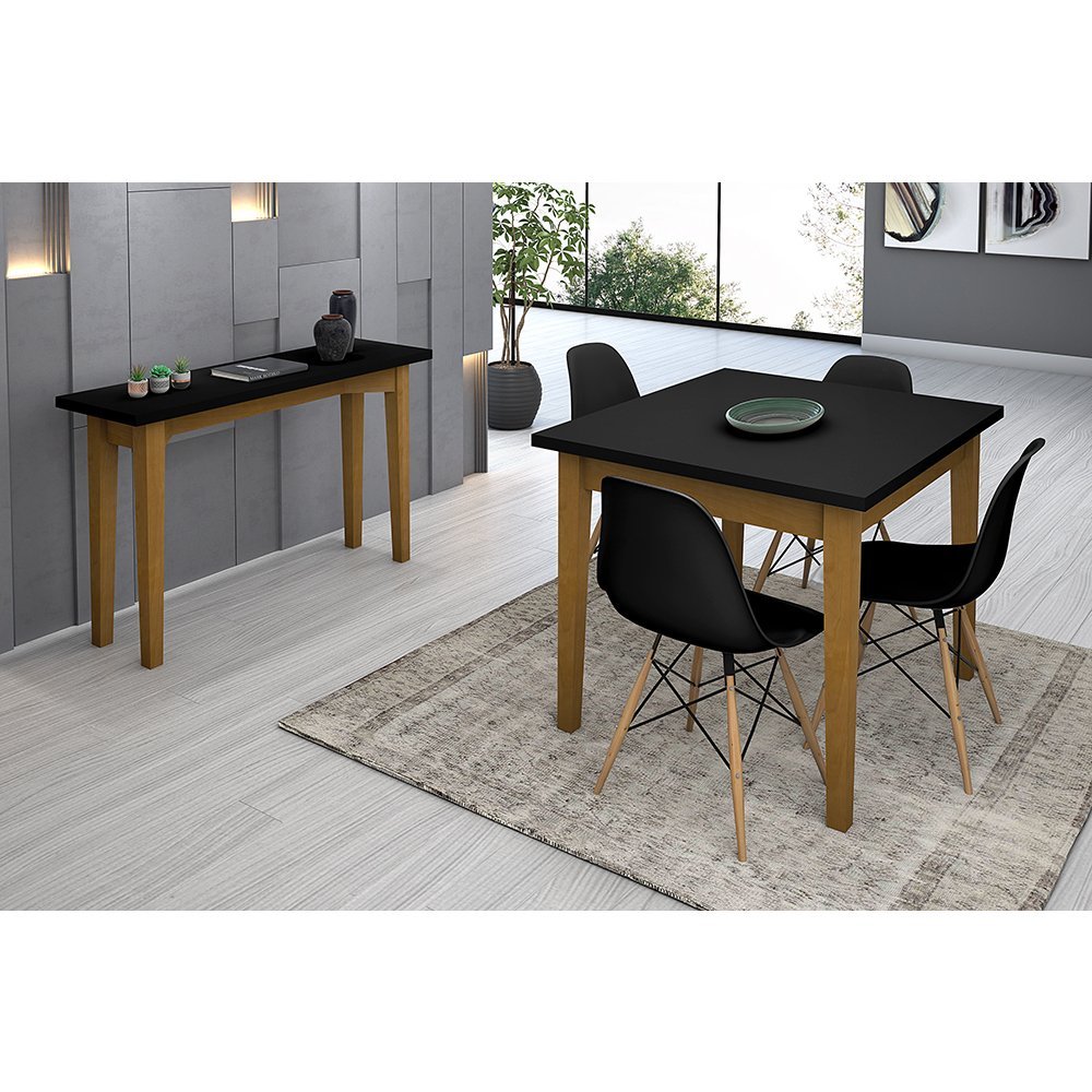 Conjunto Mesa de Jantar Berlim com Aparador Lisboa em Mdf e Madeira ...