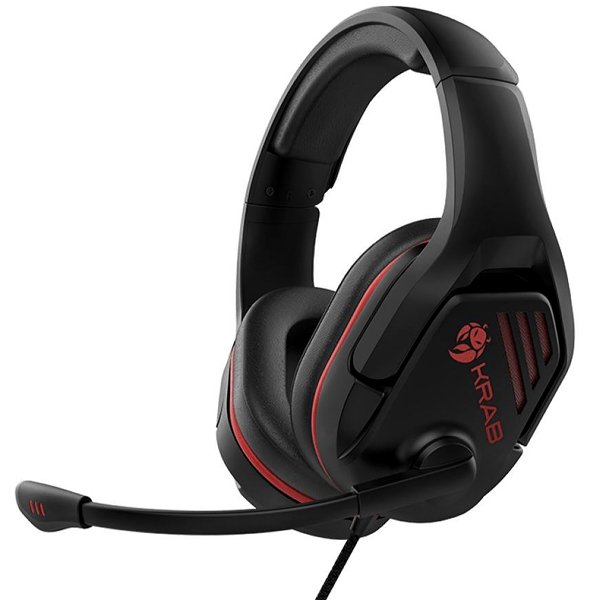 Headset Gaming Krab Hammer KBGH30 com 3.5 MM para PC - Preto/Vermelho ...