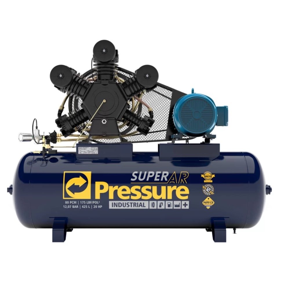 Compressor Ar Pressure Super AR 80/425W 175psi 425 litros 20Hp ...