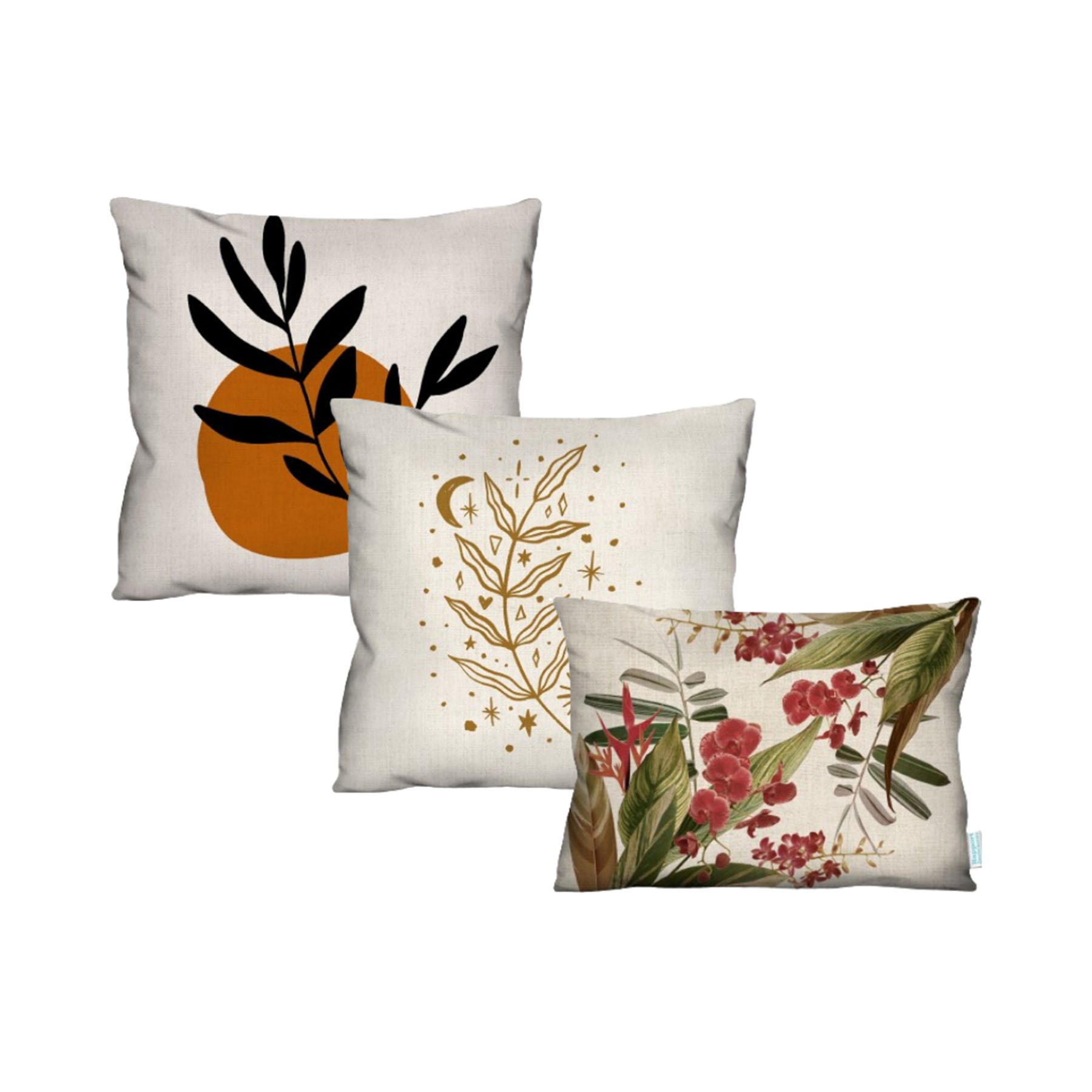 Kit C/ 3 Capas de Almofadas Estampadas Decorativas para Sofá 100% ...
