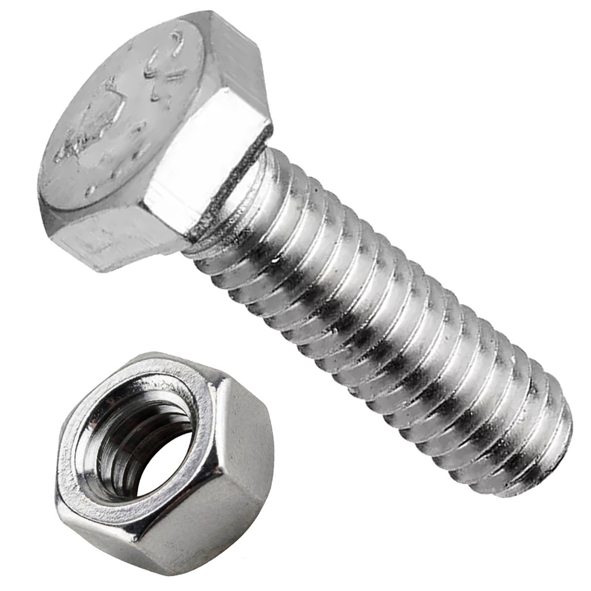 150 Kits - Parafuso Sextavado M8 X 20mm + Porca Zinco Branco ...