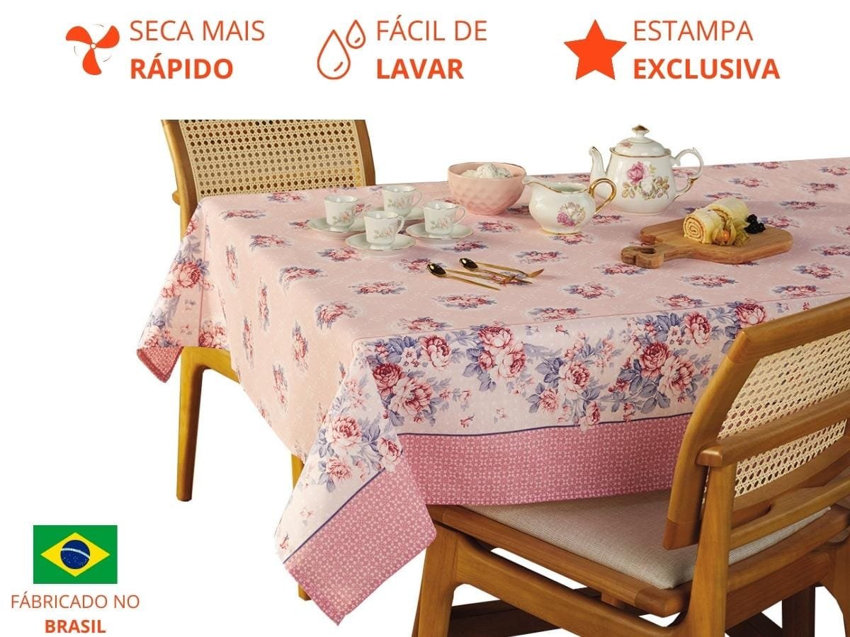 Toalha de Mesa Retangular Lepper 6 Lugares Pop 1,40m x 2,10m Jéssica ...