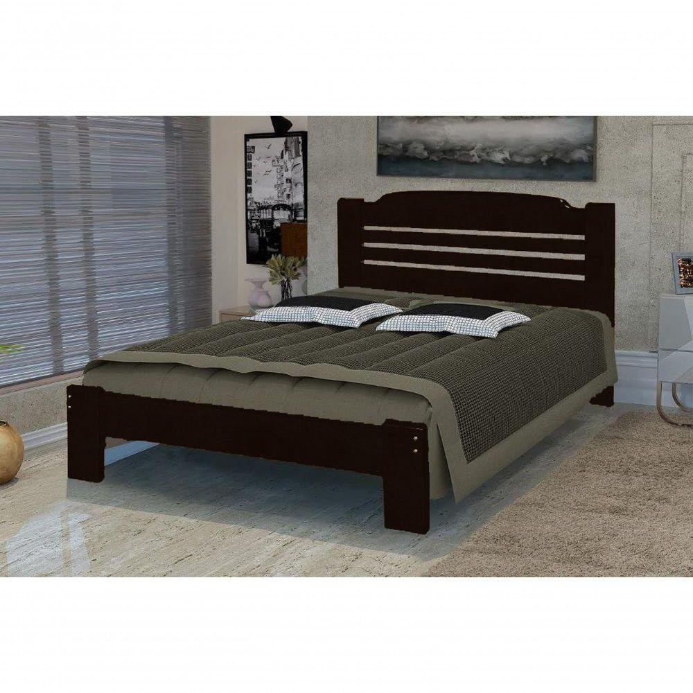 Cama Super King Size Valência De Madeira Angelim Tabaco | MadeiraMadeira