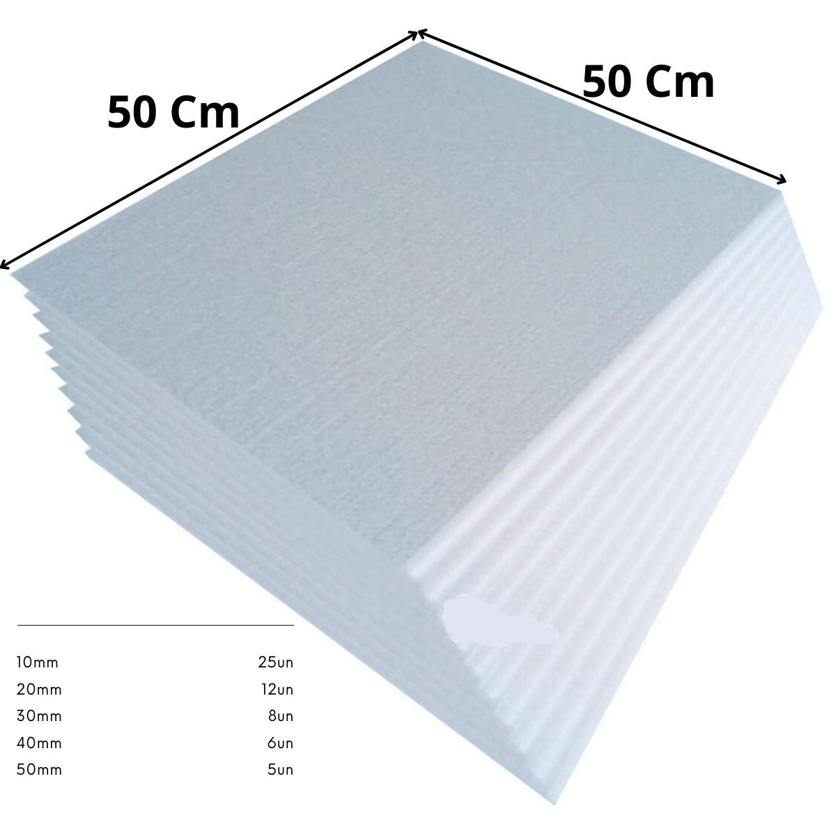 Placa de Isopor Forro Espessura 30mm C/8 Unidades 50X50cm | MadeiraMadeira