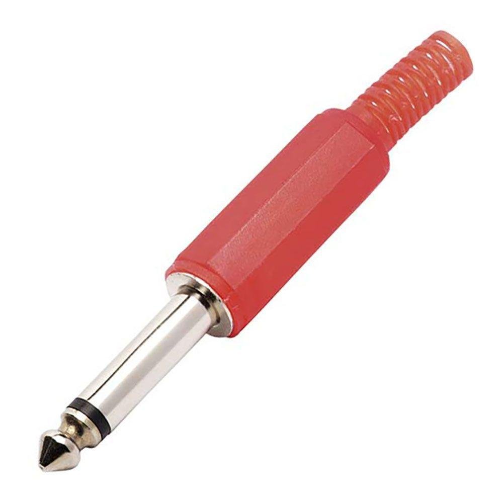Plug P10 Mono Plastico Vermelho com Protetor | MadeiraMadeira