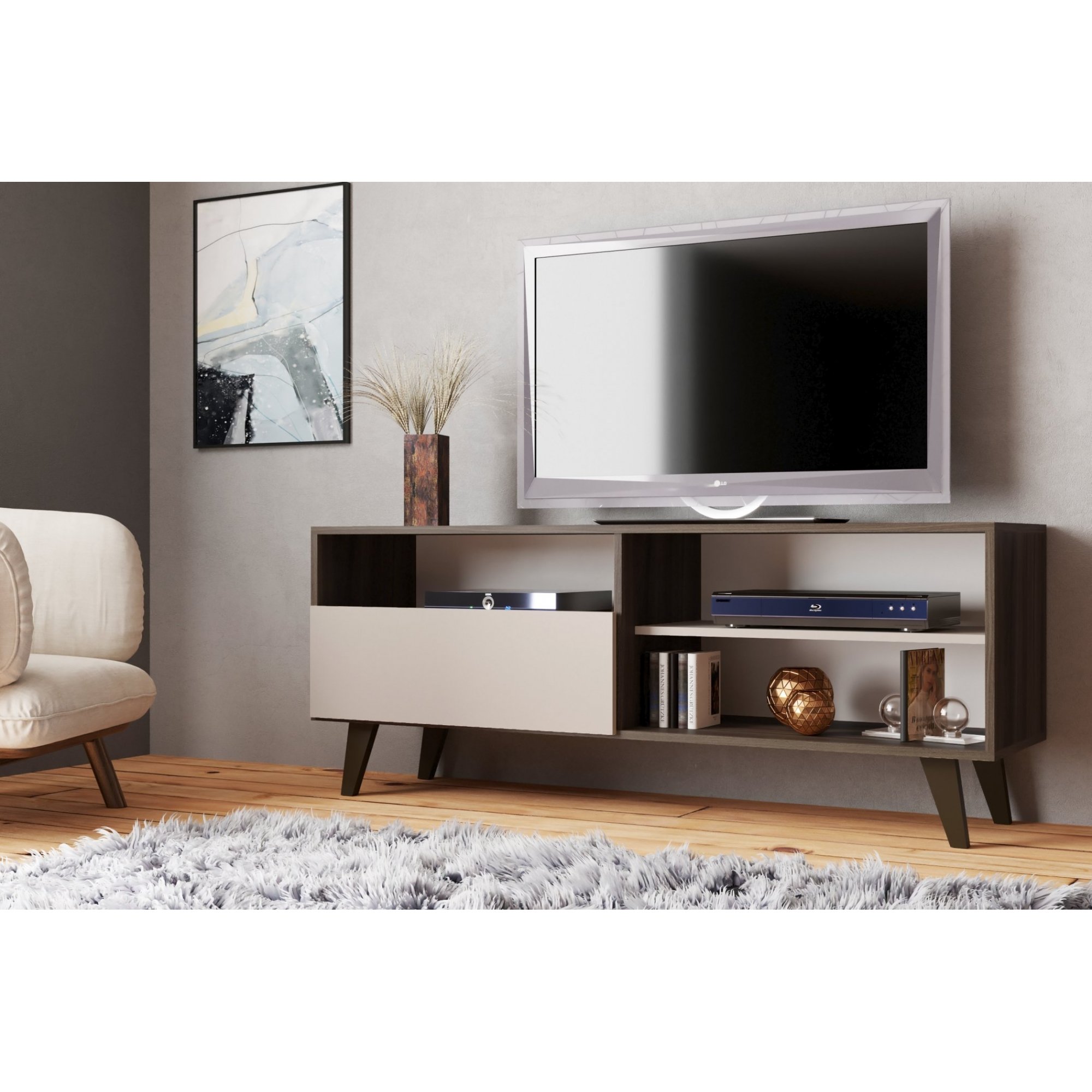 Rack para TV até 55 Polegadas 3 Nichos 1 Porta Detroit - J Carvalho ...