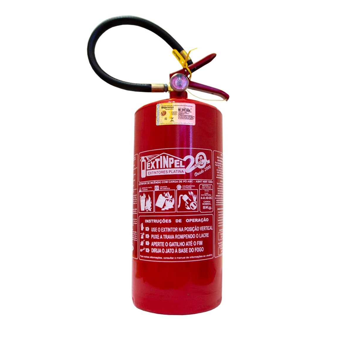 Extintor Pó Químico ABC 8 Kg - 5 anos Com Suporte de Parede ...