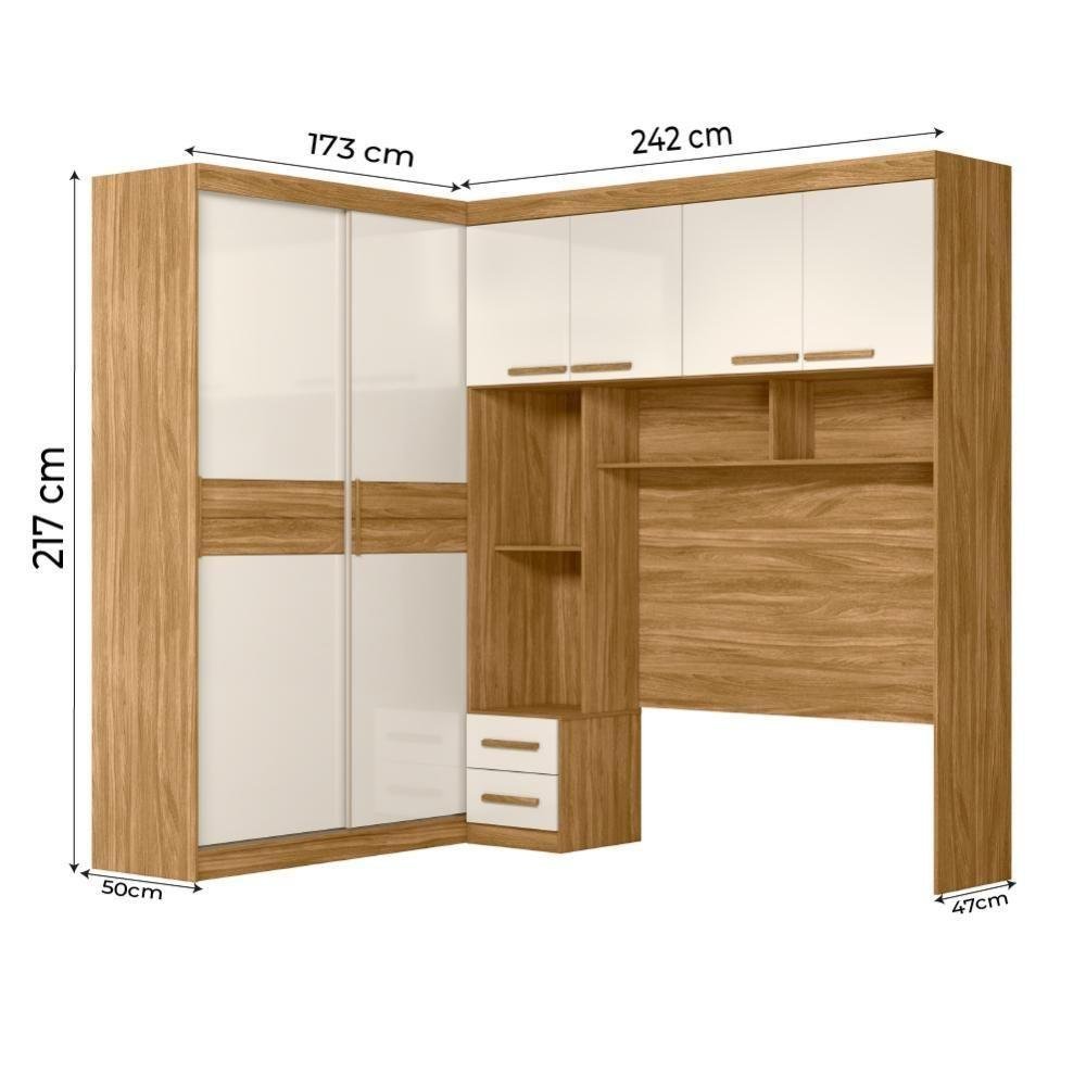 Guarda Roupas Modulado Com Cabeceira De Casal Florença 6 Portas 5 ...