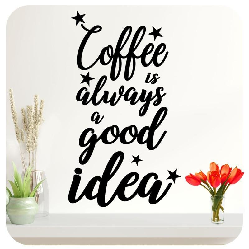 Adesivo Parede Frase Coffee Café Good Idea 1 | MadeiraMadeira