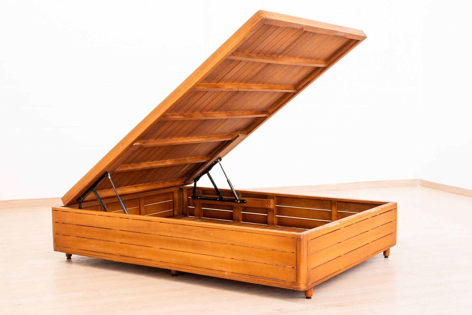 Cama Box Baú Rústica Bipartida King Size Serenelife - Cor Imbuia ...