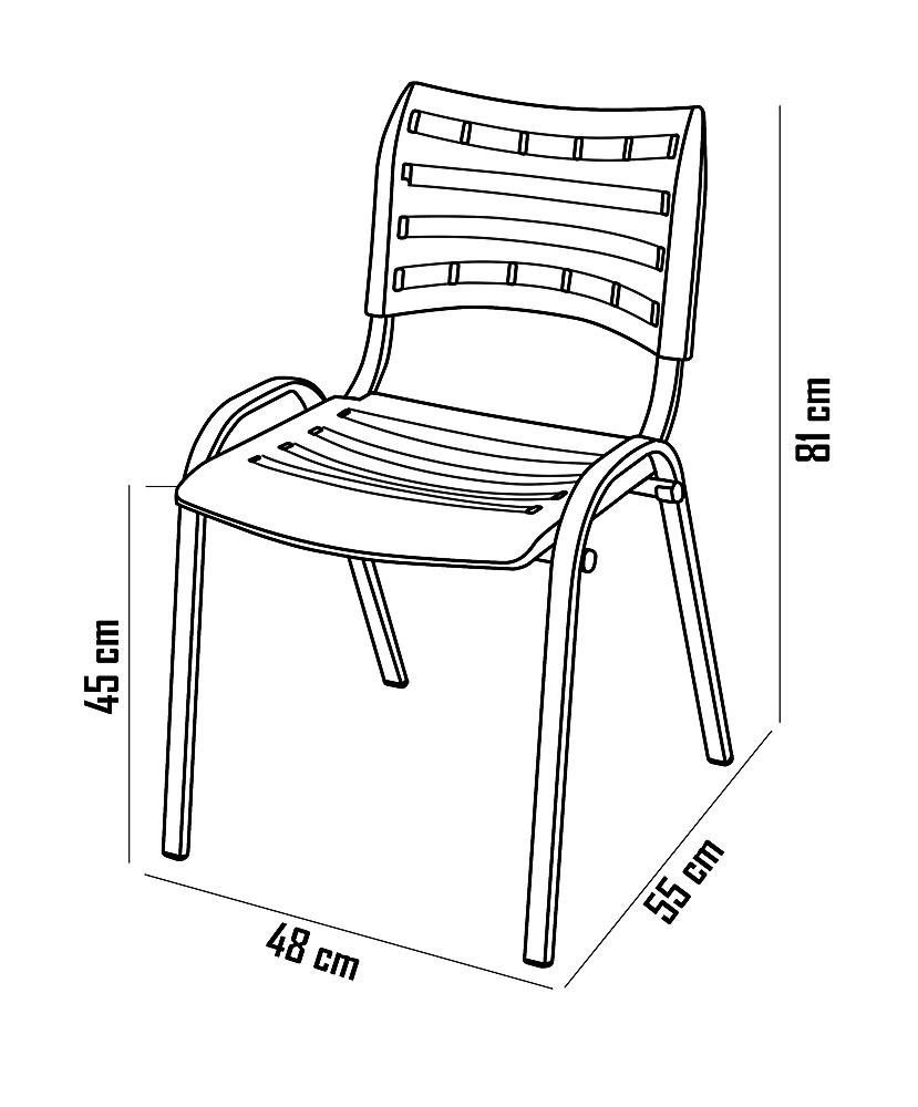 Cadeira Iso Base Preto Escola, Escritório - Kit 4 Un | MadeiraMadeira