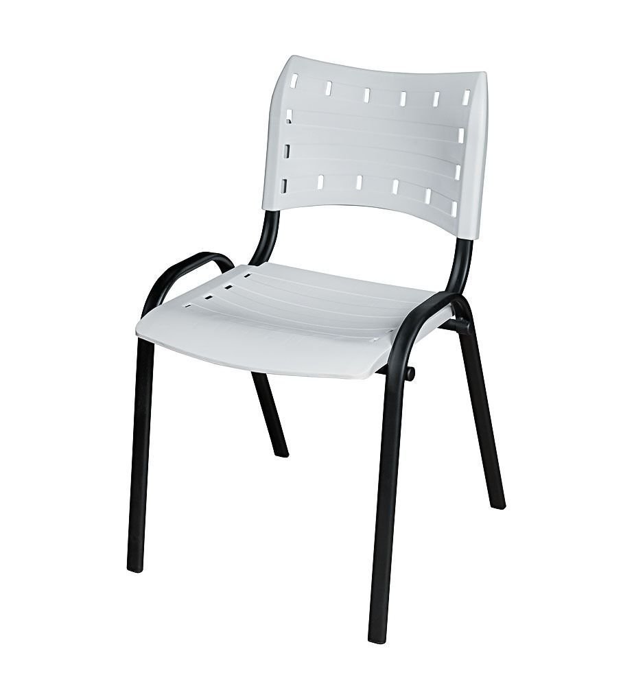 Cadeira Iso Base Preto Escola, Escritório Branco - Kit 4 Un ...