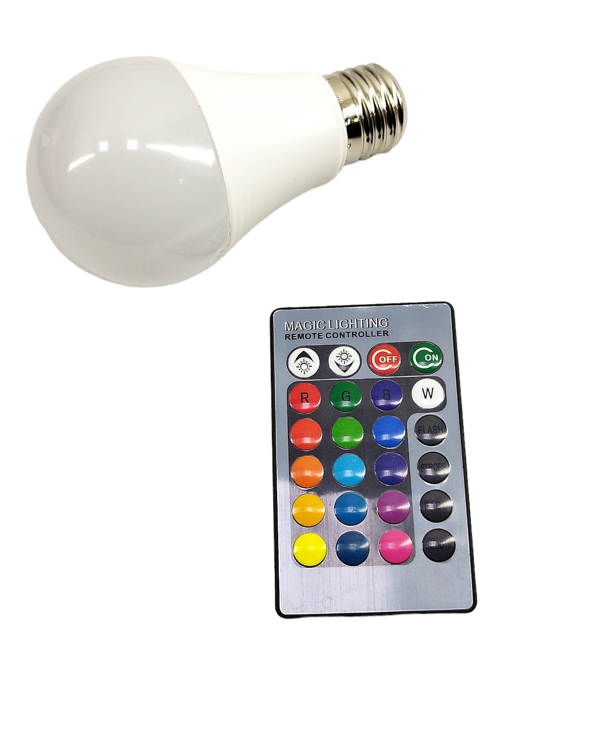 Lâmpada Led 3w Bivolt Com 16 Cores Bocal E27 Controle Remoto ...