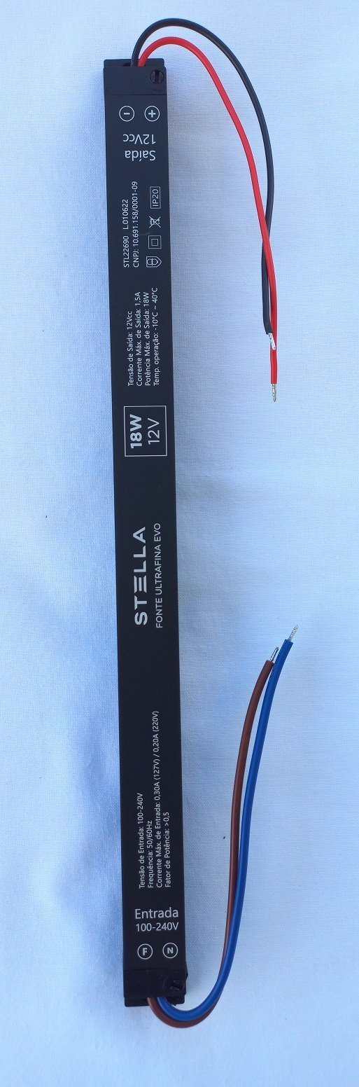 Fonte Para Fita Led Ultrafina Evo 12v 18w | MadeiraMadeira