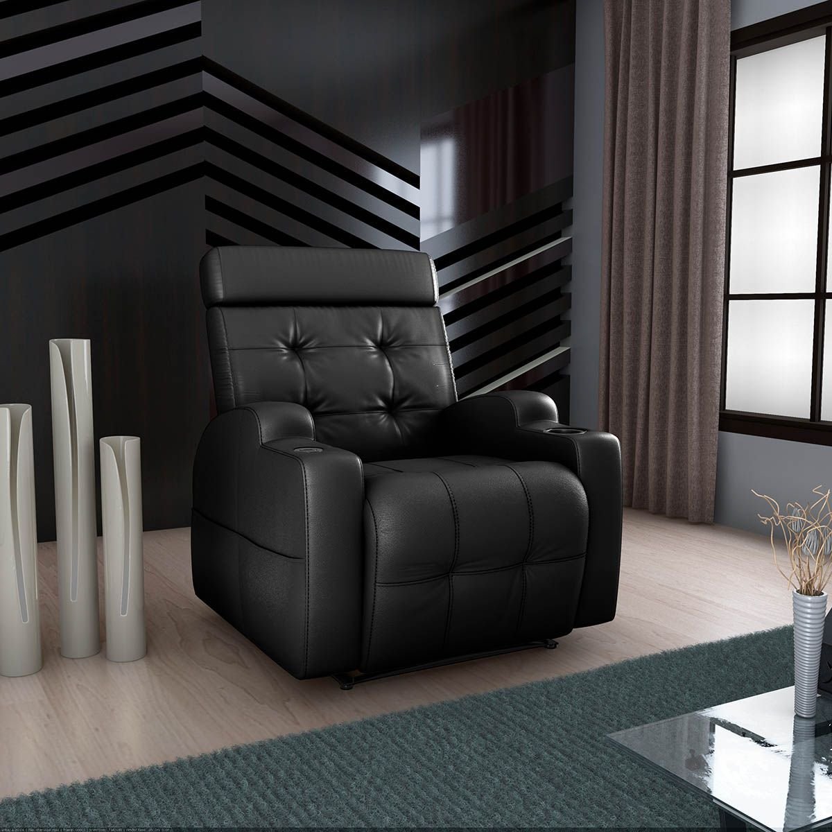 Poltrona Cherokee 1 Lugar Reclinagem Automática e Porta Copo Corano ...