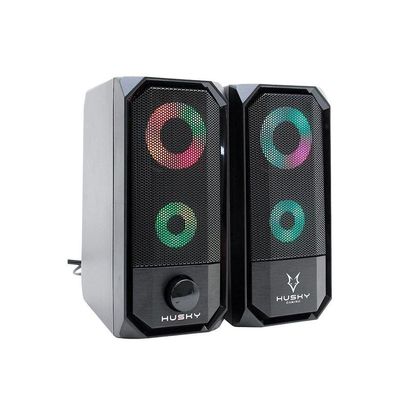 CAIXA DE SOM GAMER STORM 6W USB/P2 RAINBOW PRETO CX-HST-RA GAMING HUSKY | MadeiraMadeira