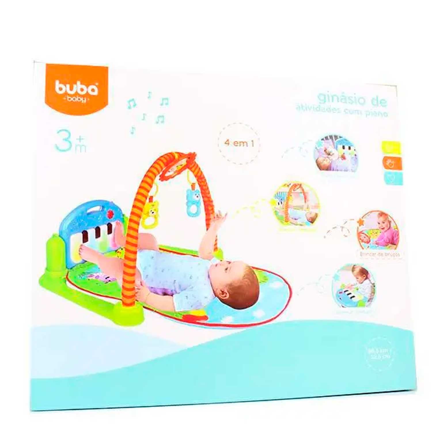 GINÁSIO DE ATIVIDADES COM PIANO 4 EM 1 BUBA BABY REF:6843 3 M+ ...