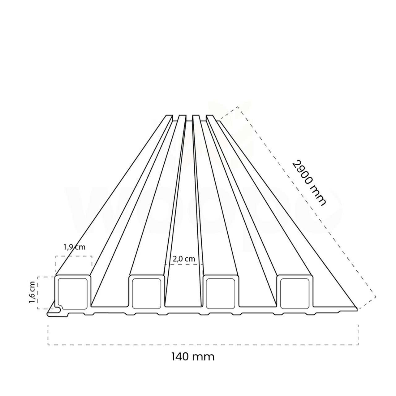 Painel Ripado Wpc Interno Wave Cor: Branco 2,90m X 16cm (0,46m²) Woopo ...