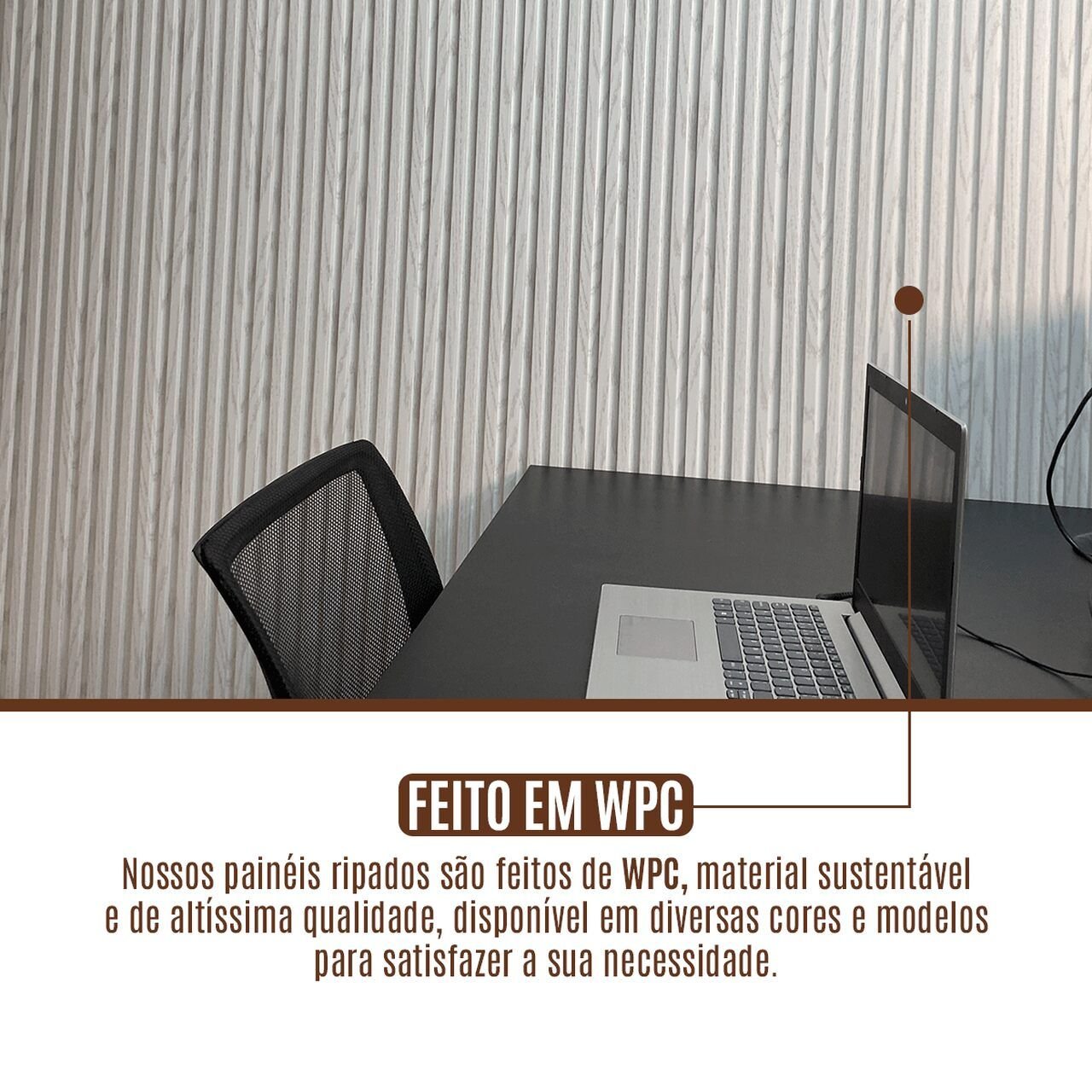 Painel Ripado Wpc Interno Wave Cor: Branco 2,90m X 16cm (0,46m²) Woopo ...