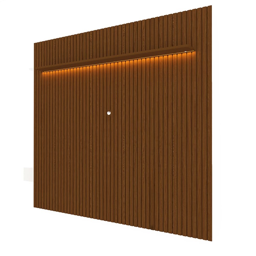 Painel para Tv Ripado com Led Nobre 230 Castanho - Gelius | MadeiraMadeira
