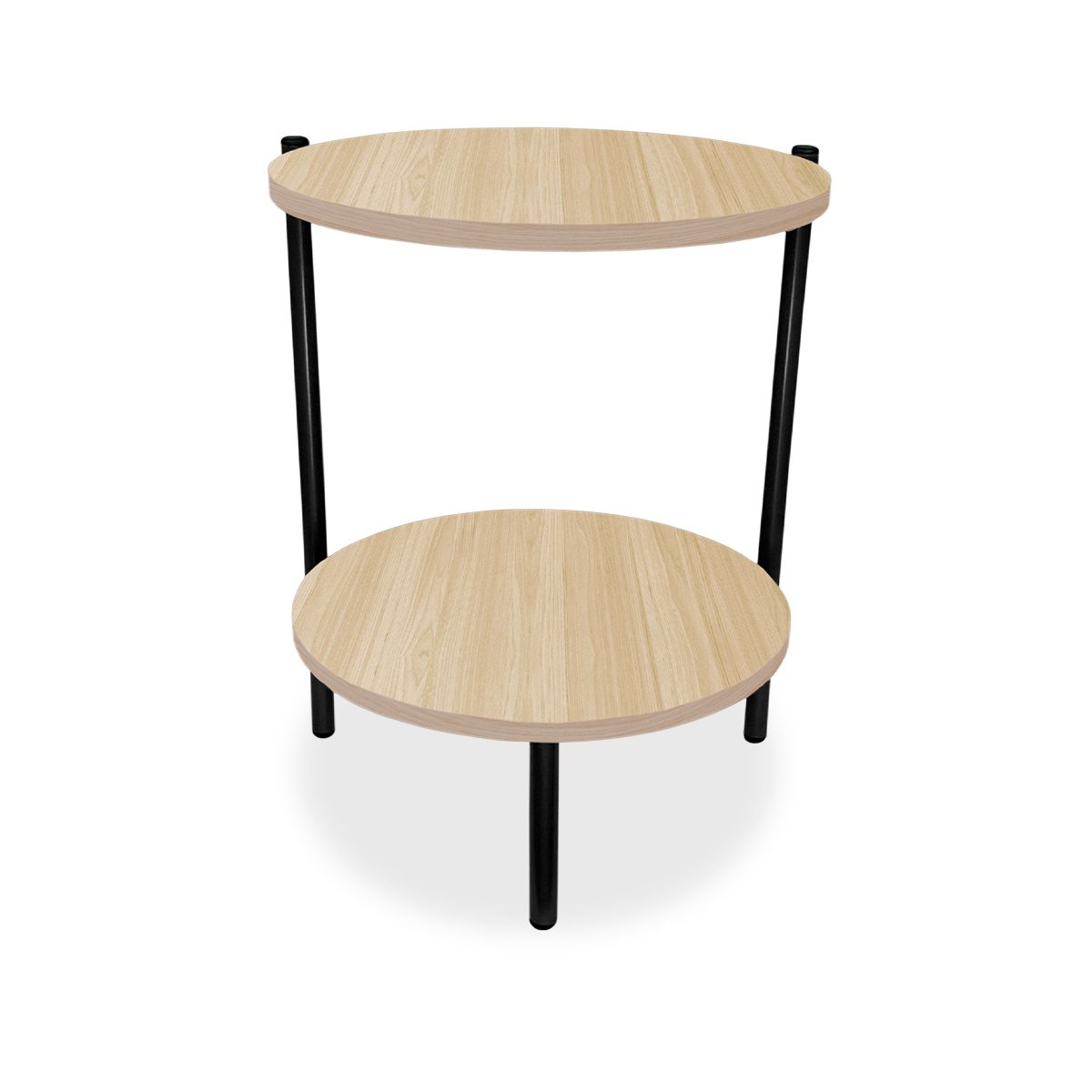 Mesa de Canto Lateral Nairóbi Redonda - Preto e Jade | MadeiraMadeira