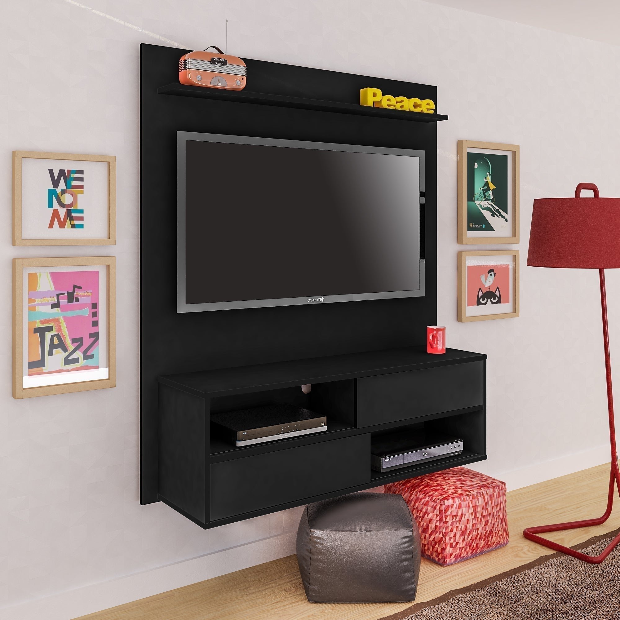 Painel para TV 47 Polegadas 2 Portas e 2 Nichos Dallas Artely ...