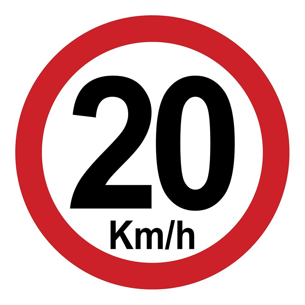 Placa Sinalização Velocidade Máxima 10km/h Redonda 45x45cm TaColado 03 ...
