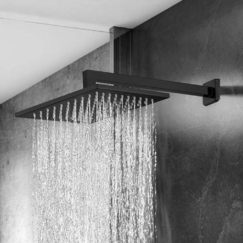 DUCHA LEXXA QUADRADA SEM HASTE 20X20 BLACK MATTE LX41B | MadeiraMadeira