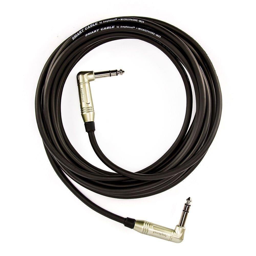 Cabo P10 X P10, L, 90º Graus, Estéreo Amphenol - 15 Metros | MadeiraMadeira