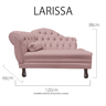 Recamier Sofá Esquerdo Larissa 120cm Sala Veludo Rosa Nude - Incasa ...