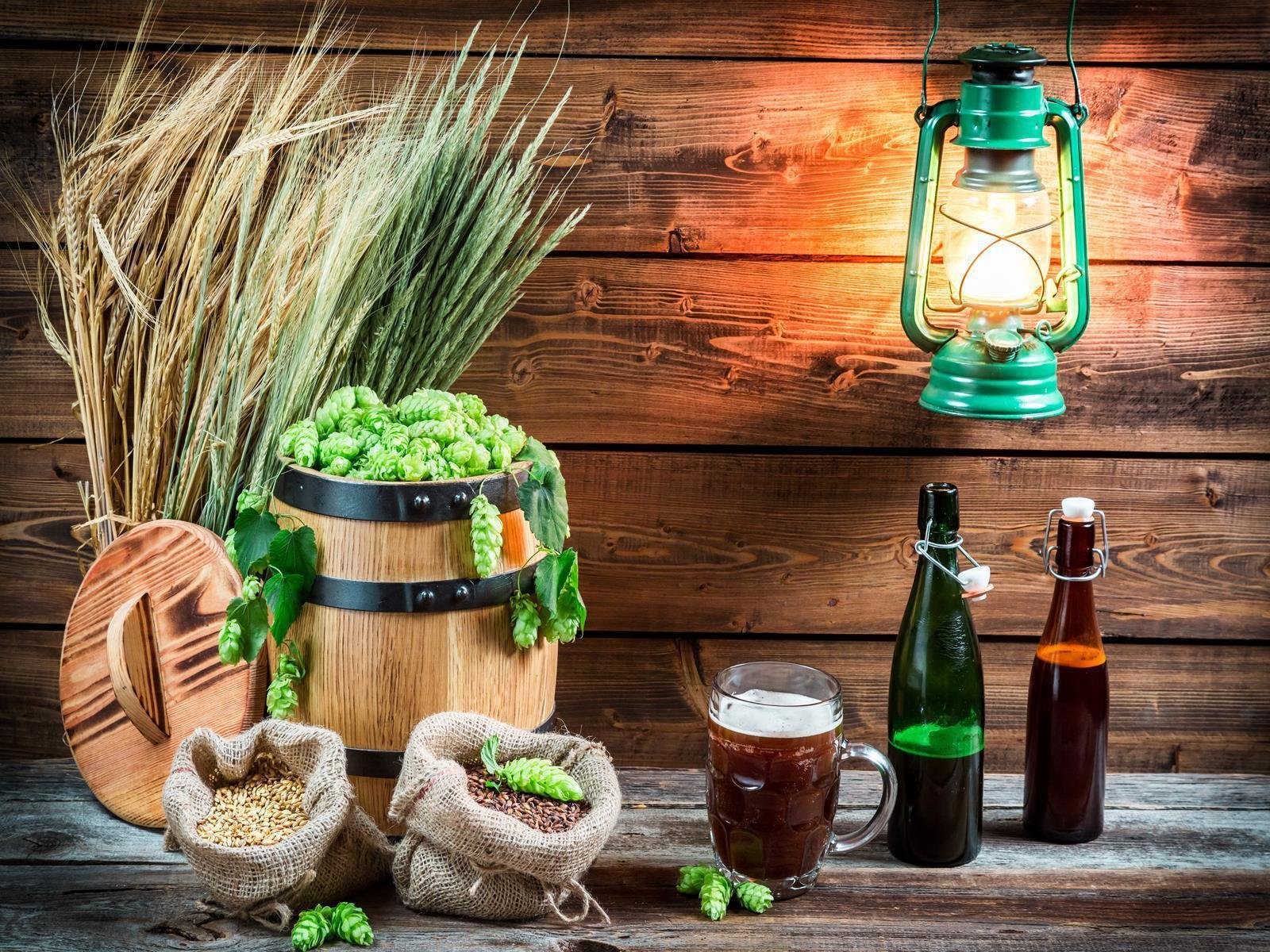 Papel De Parede Cerveja Bebida Barril Lupulo 3D Al65 | MadeiraMadeira