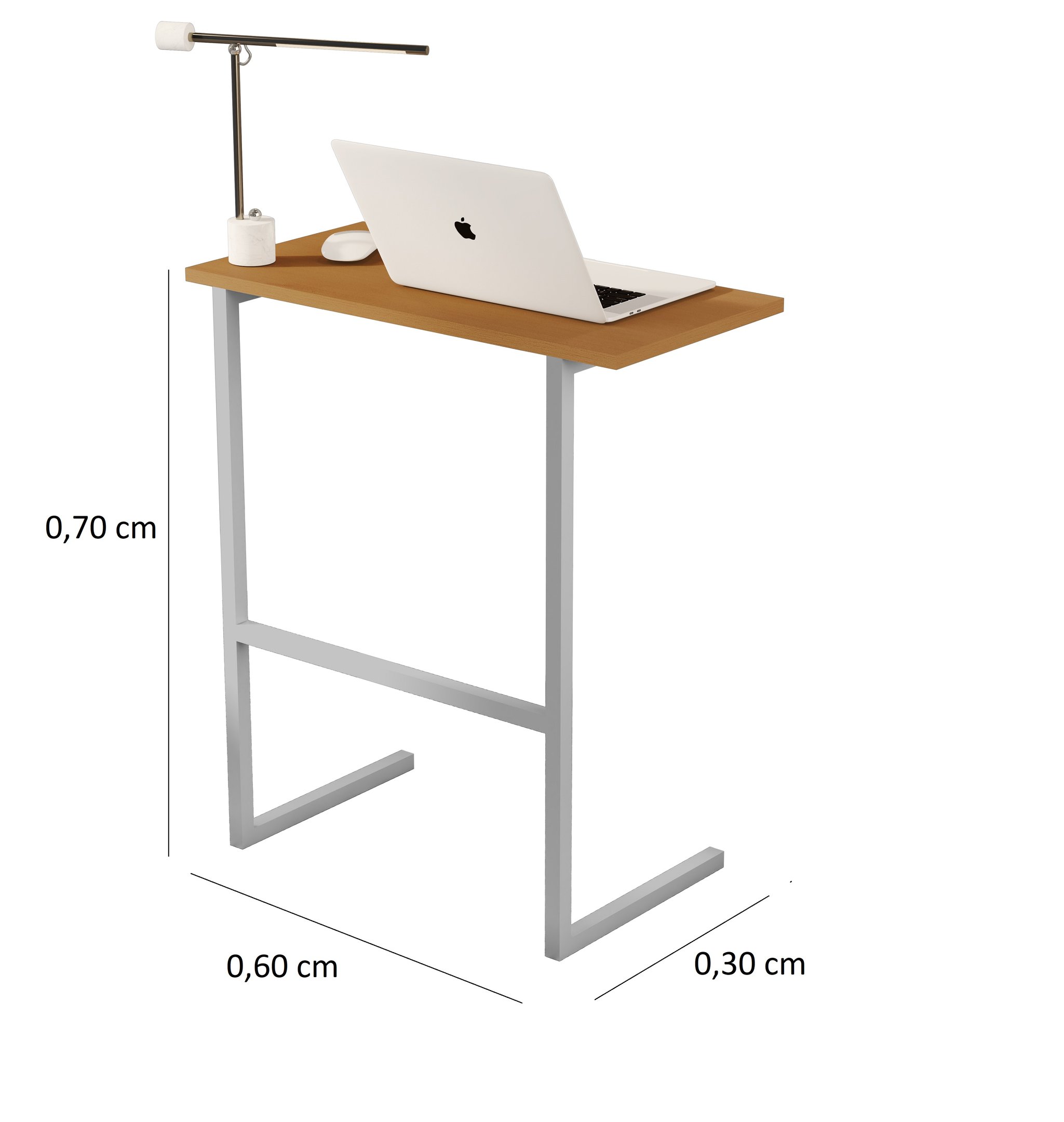 Mesa Apoio Lateral Encaixe Sofa Home Office Thor:nature/cinza ...