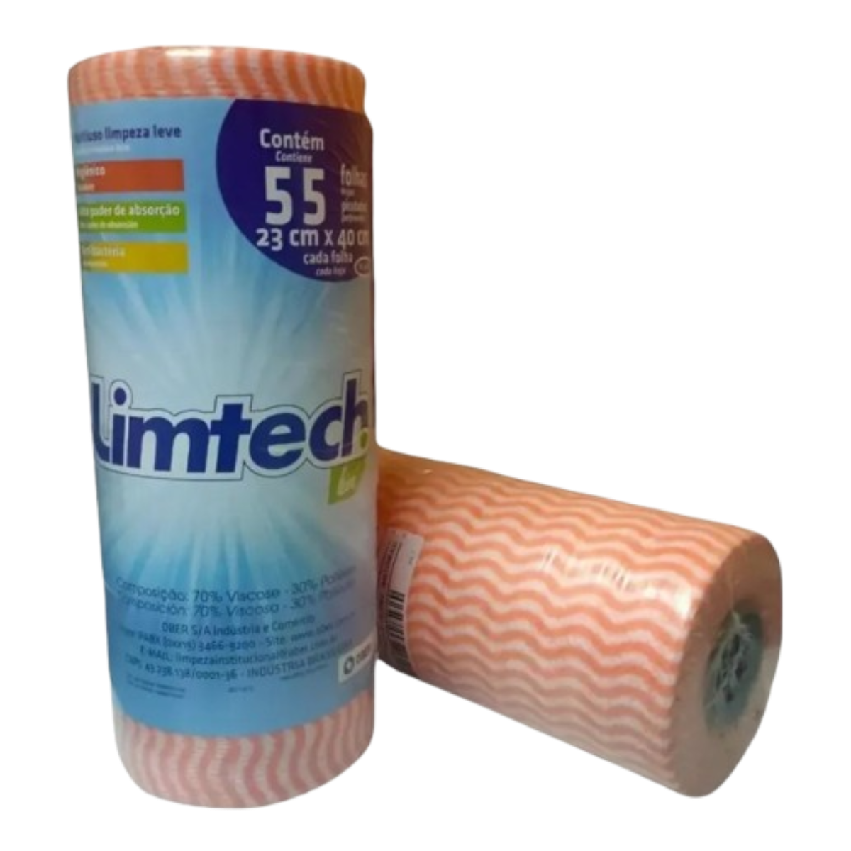 Pano Multiuso Limtech - 23cm X 22m - 55 Folhas - 35g/m² - Laranja ...