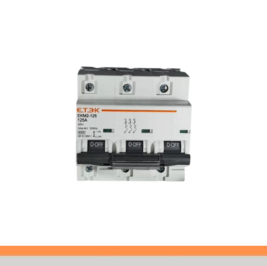 Disjuntor MCB 6KA 3 Polos 125A Curva C Etek - 125A | MadeiraMadeira