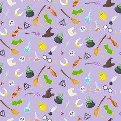 Papel de Parede Harry Potter com diferentes elementos mágicos para ...