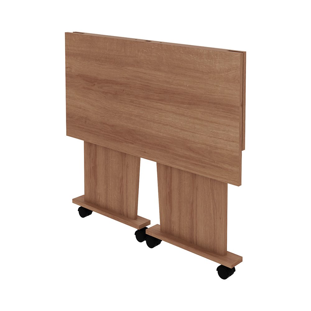 Mesa com rodizio para Escritório Home Office ME4117 MDP Amendoa - Gran ...