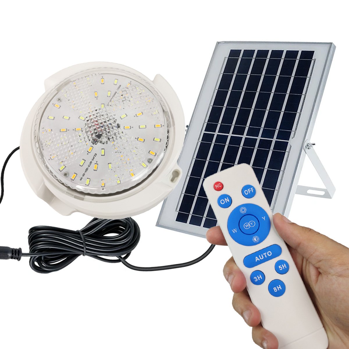 Luminaria Solar Sobrepor Placa Fotovoltaica 3 Cores Spot Iluminaçao Led ...