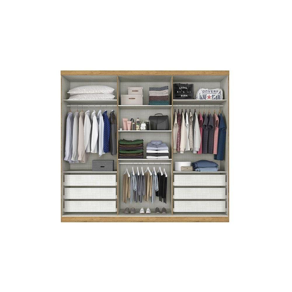 Guarda Roupa Casal 6 Portas e 6 Gavetas c/ Espelho Dello Plus Canela ...