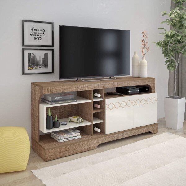 Rack para TV 50 Polegadas 2 Portas 5 Nichos Montreal Artely ...