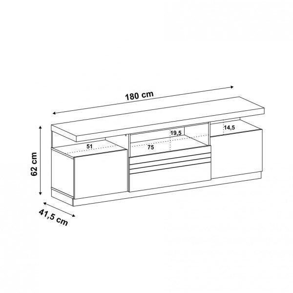 Rack para TV até 55 polegadas 3 Portas Munique Artely | MadeiraMadeira