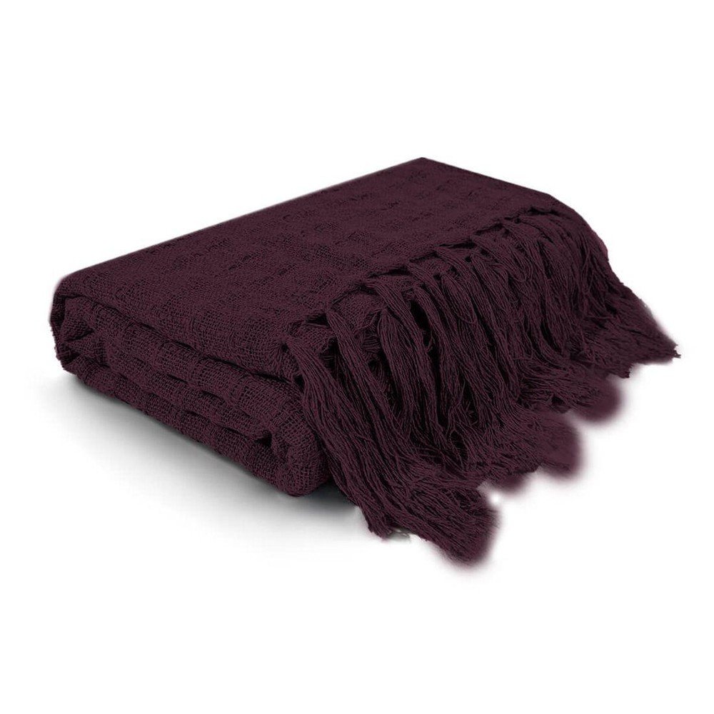 Manta Decorativa Versus - Tecelagem Mello - 1,20m x 1,80m - Vinho ...