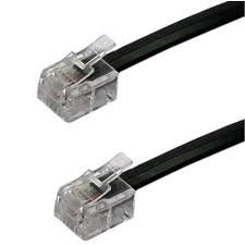 Cabo Liso para Telefone Rj11 2 Vias Preto 2m | MadeiraMadeira